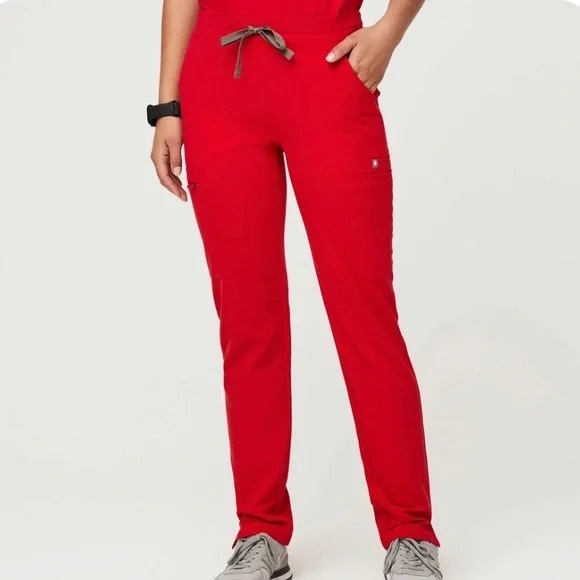 Figs | Pants & Jumpsuits | Figs Yola Skinny Scrub Pants In Pop Red Size ...